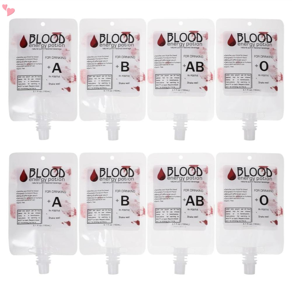 10 Pcs Halloween Blood Bags for Drinks 8.5 oz Iv Drink Bags Fake Blood ...