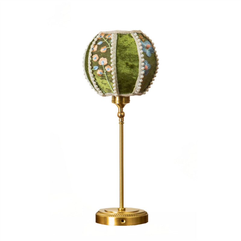 LAMPU MEJA MID CENTURY MODERN TABLE LAMP WITH EMBROIDERED VELVET ...