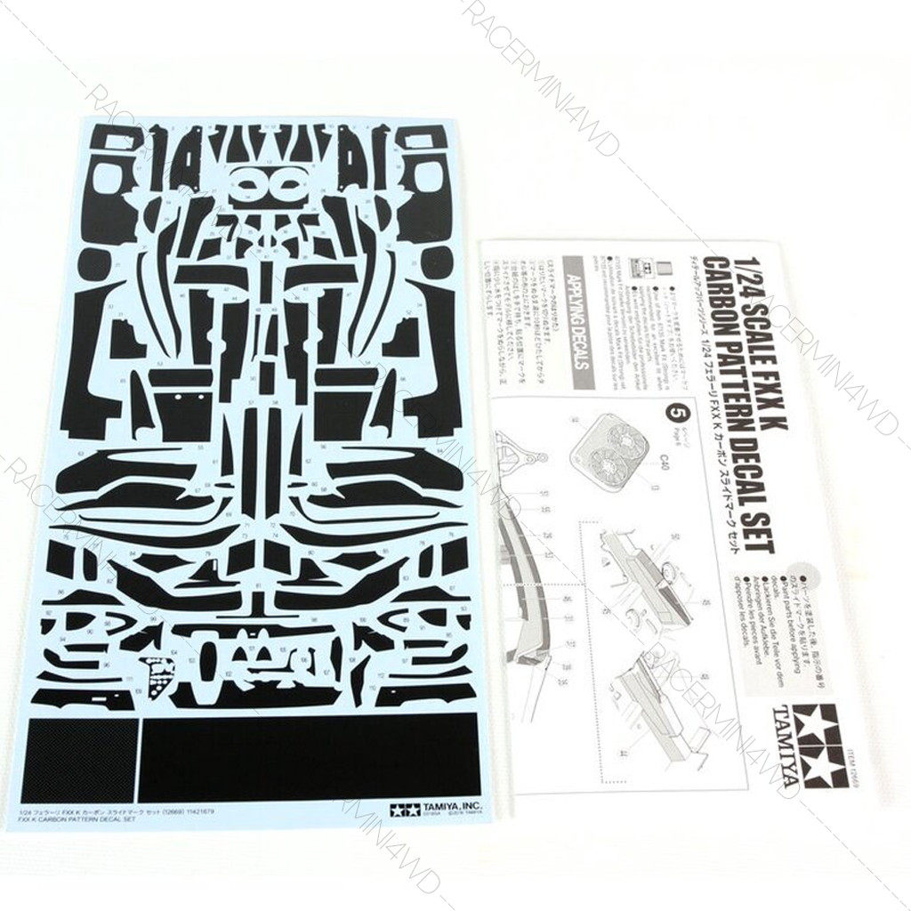TAMIYA 12669 1/24 FXX K Carbon Pattern Decal Set Authentic Model Detail ...