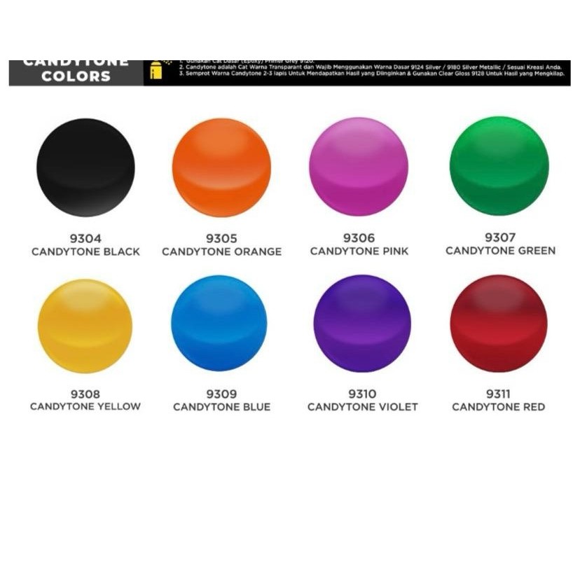 Diton Premium Candytone Colour Spray Paint (400ml) Black Blue Green ...