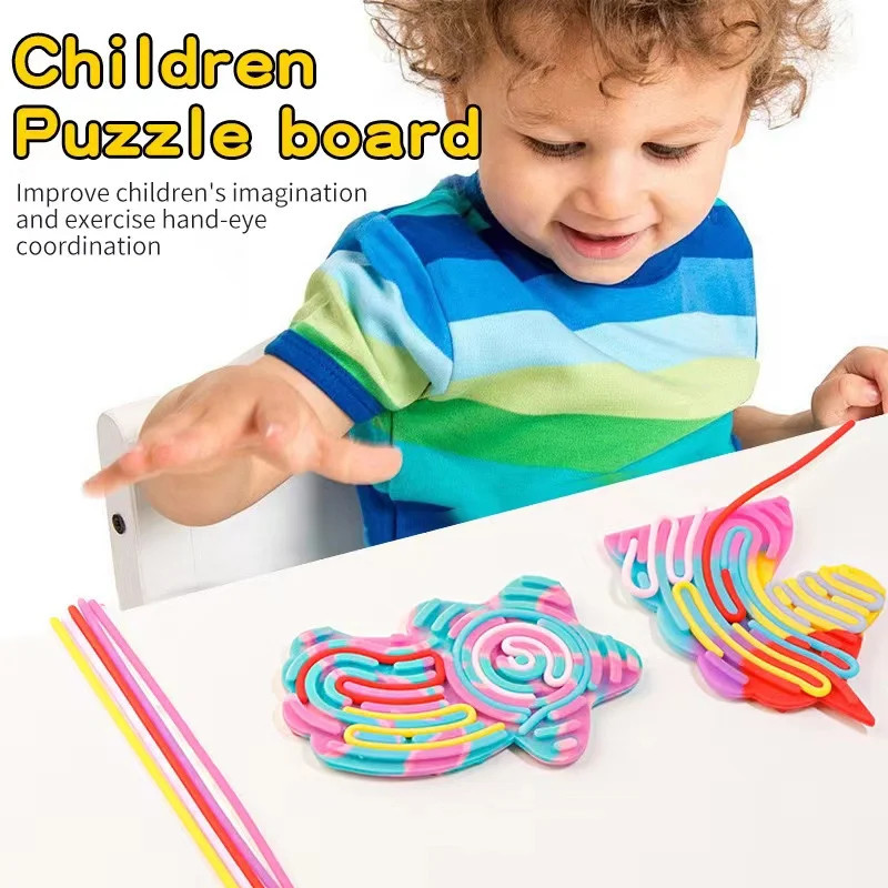 Contains 10pcs ropes Sensory Activity Board Double Sides Busy Heart ...
