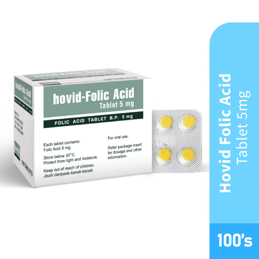 HOVID Folic Acid 100's Acid Folic For Pregnant, Folic Acid, Folic Acid ...