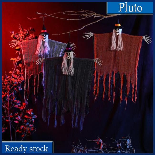 NEW 3.3FT Halloween Hanging Flying Witch, Hanging Skull Haunted House ...