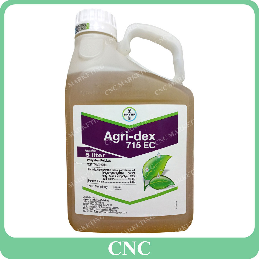 5L Agri-dex 715 EC Bayer Agridex Pesticide Adjuvant Gam Pelekat Racun Rumput Kulat Serangga Non ...