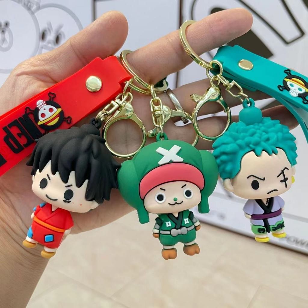 GANTUNGAN One PIECE LUFFY ZORO COPPER SANJI NAMI USOP BROOK 3D Keychain ...