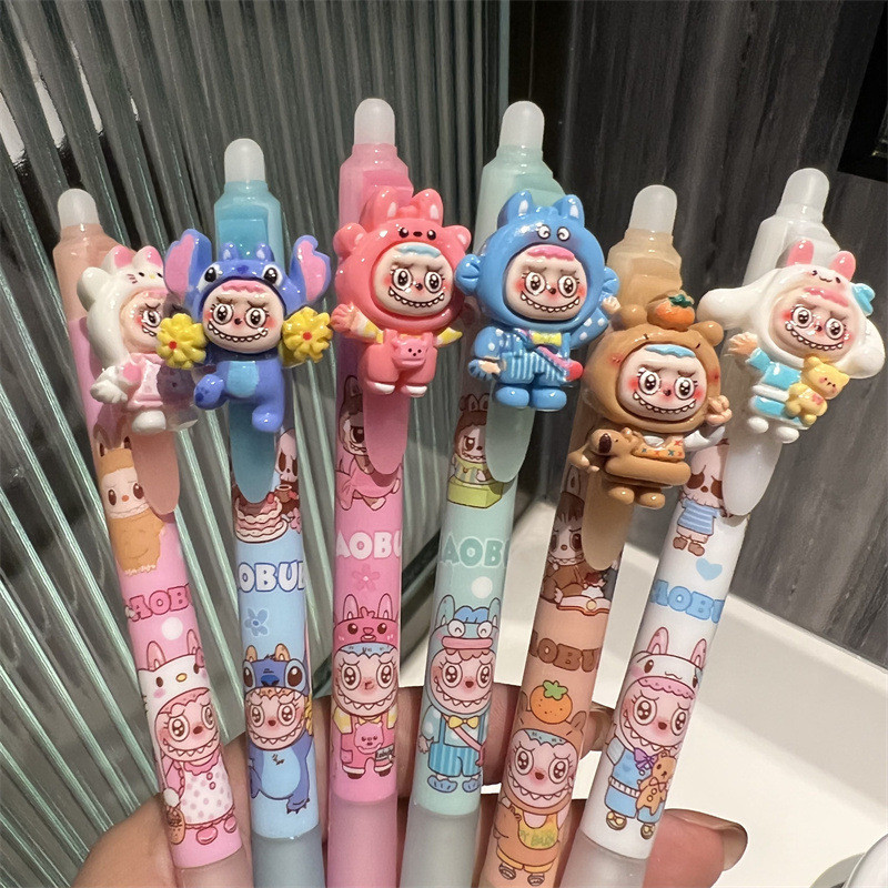 Kawaii Labubu Gel Pens 0.5mm Blue Pen Cartoon Pattern Student Blue ...