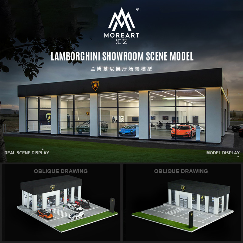 MoreArt 1:64 Lamborghini new 4S shop car showroom lighting scene ...