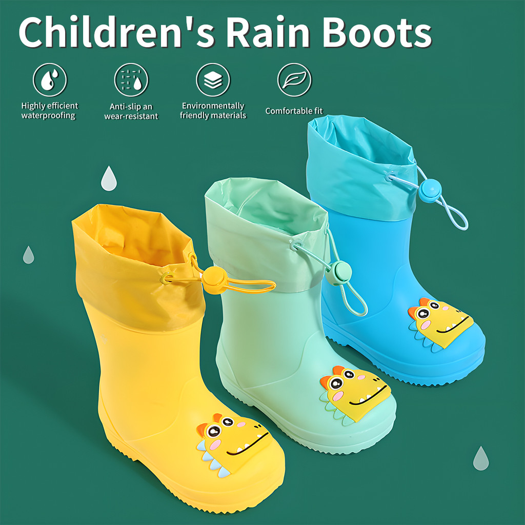 Kids Rain Boot Baby Boy Girl Cartoon Dinosaur Rainboots Children Boy ...
