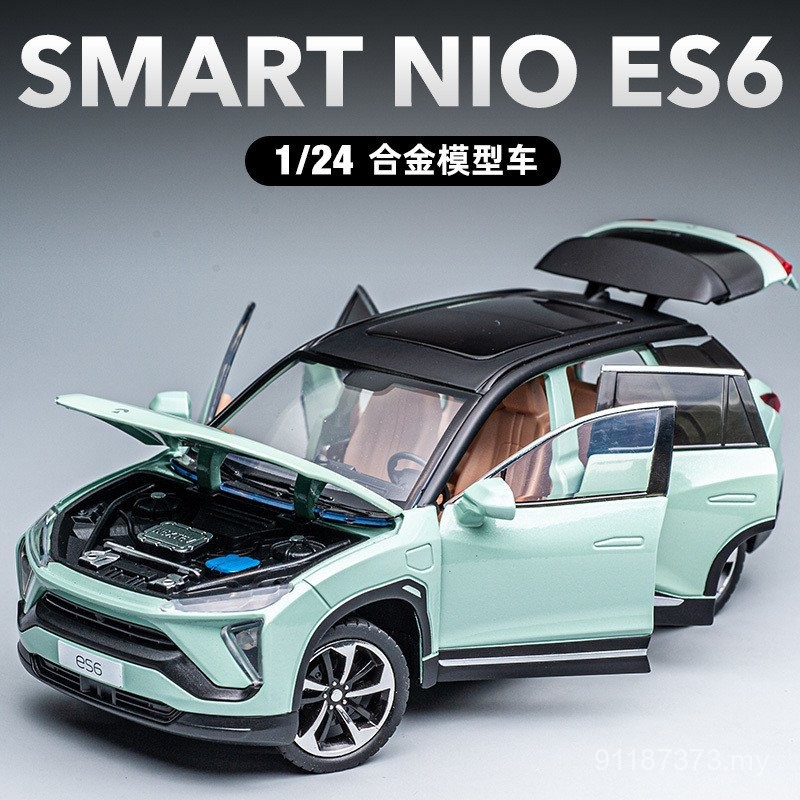 1:24 NIO ES6 Diecast Alloy Model Hiasan Kereta dengan Stereng dan ...