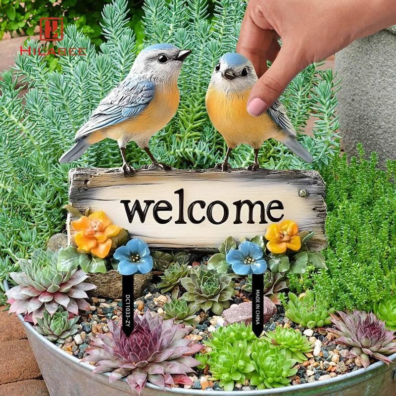 [UsusexaMY] Garden Stake PVC Backyard Decoration Welcome Bird Yard Sign ...