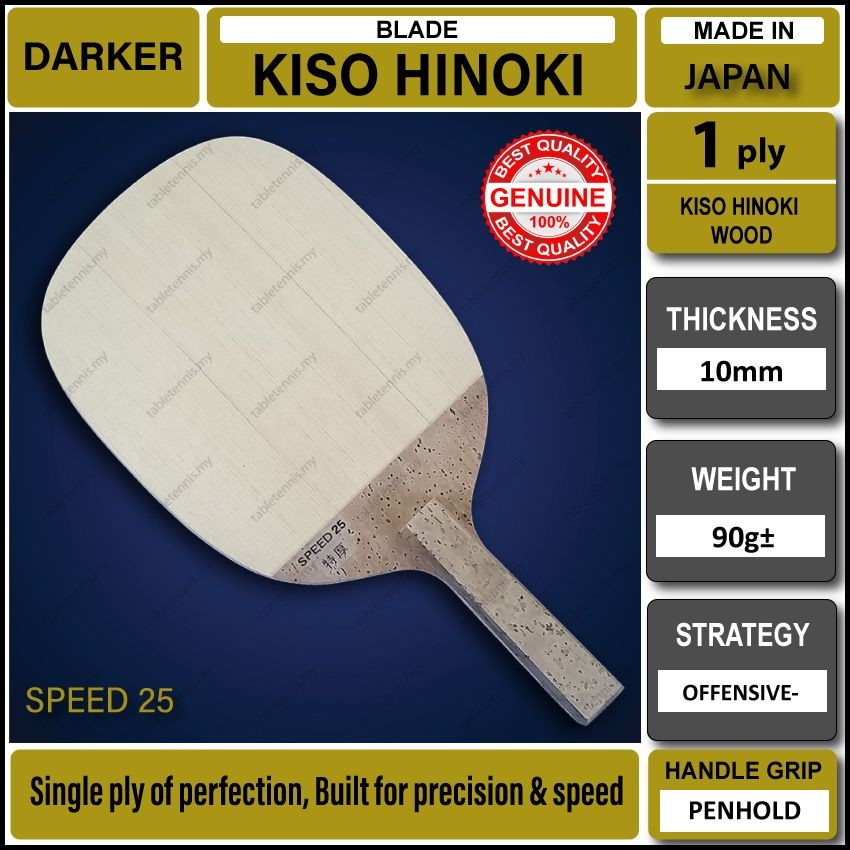 Darker Speed 25 Kiso Hinoki All Wood Table Tennis Blade Japanese Penhold Made In Japan | Shopee ...