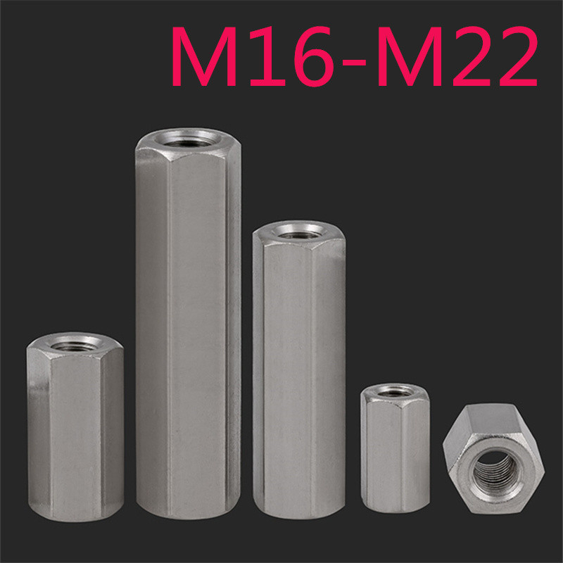 304 Stainless Steel Extended Nut Column M16 Dual-Way Hexagonal Stud M18 ...