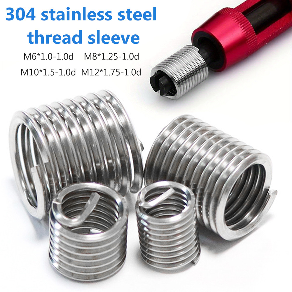10PCS Helicoil Threaded Insert M6/M8/M10/M12 Stainless Steel Helicoil ...