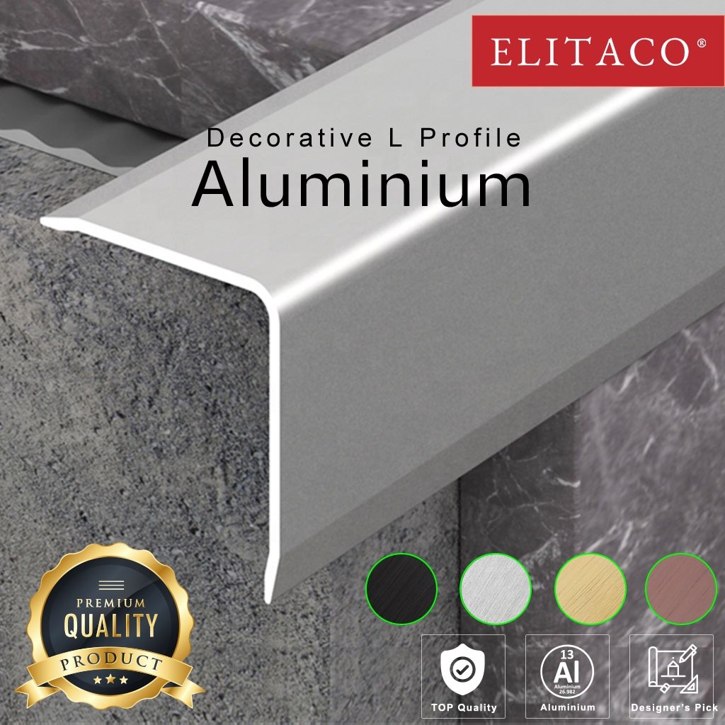 【ELITACO】Aluminium L Profile Casing Decorative Case Wall Cover Protect ...