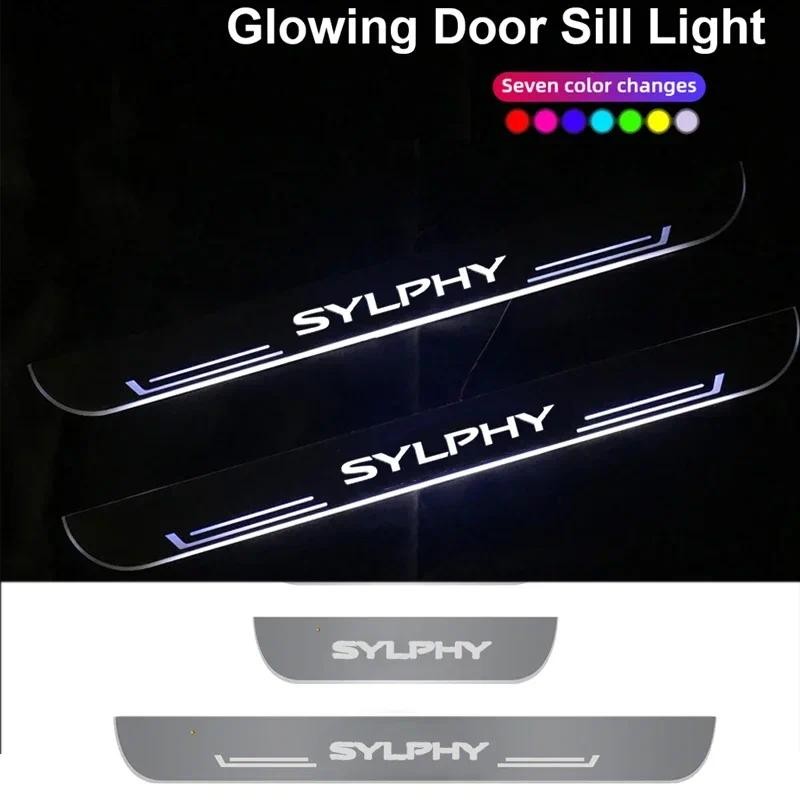 Acrylic Mirror Dynamic LED Welcome Pedal Light Magnetic Car Door Sill ...