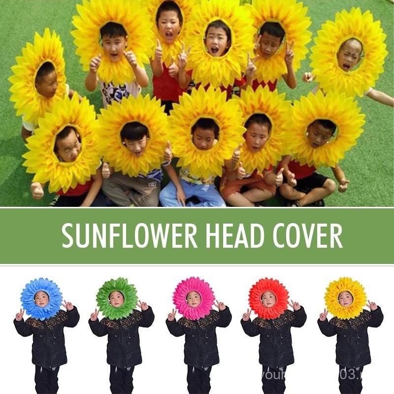 Topi Tudung Kepala Bunga Matahari, Hiasan Kepala Cosplay, untuk Kanak ...