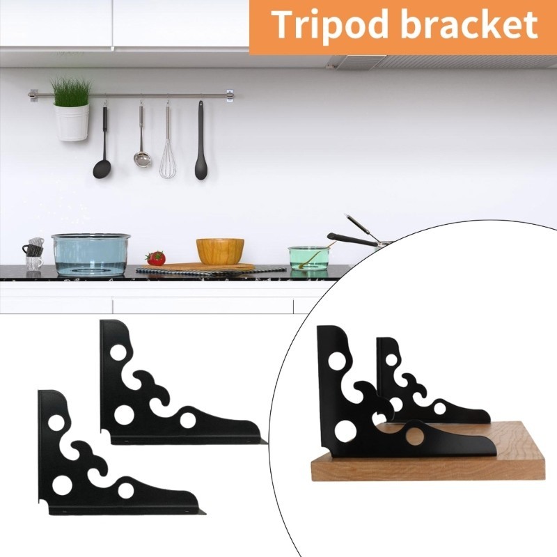 HL 1Pair Metal Floating Shelf Bracket Wall Mounted Table Stand Bracket ...