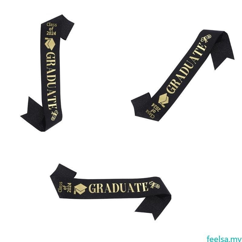Best Black Color Graduation Stole Happy Graduation Party Sash ...