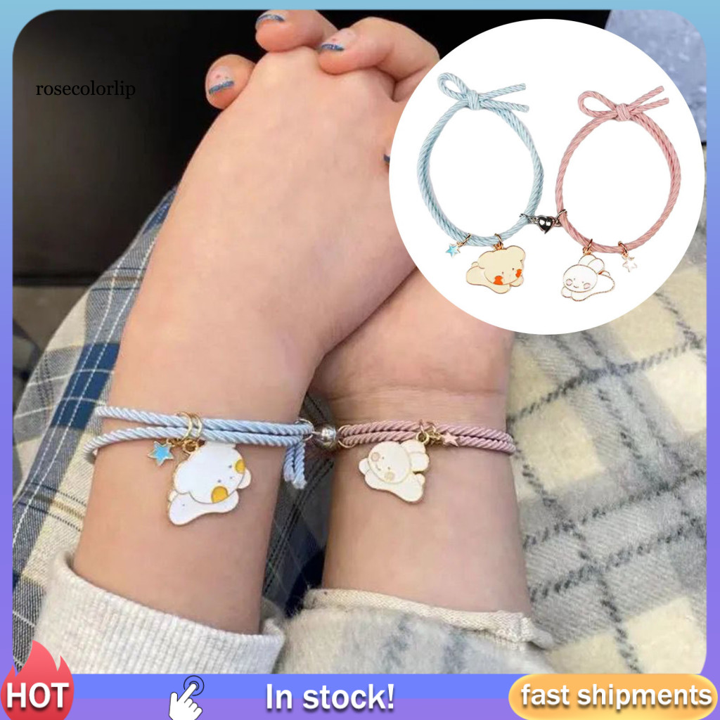 RR Fashion Women Bracelets Magnetic Couple Bracelets Magnetic Half ...