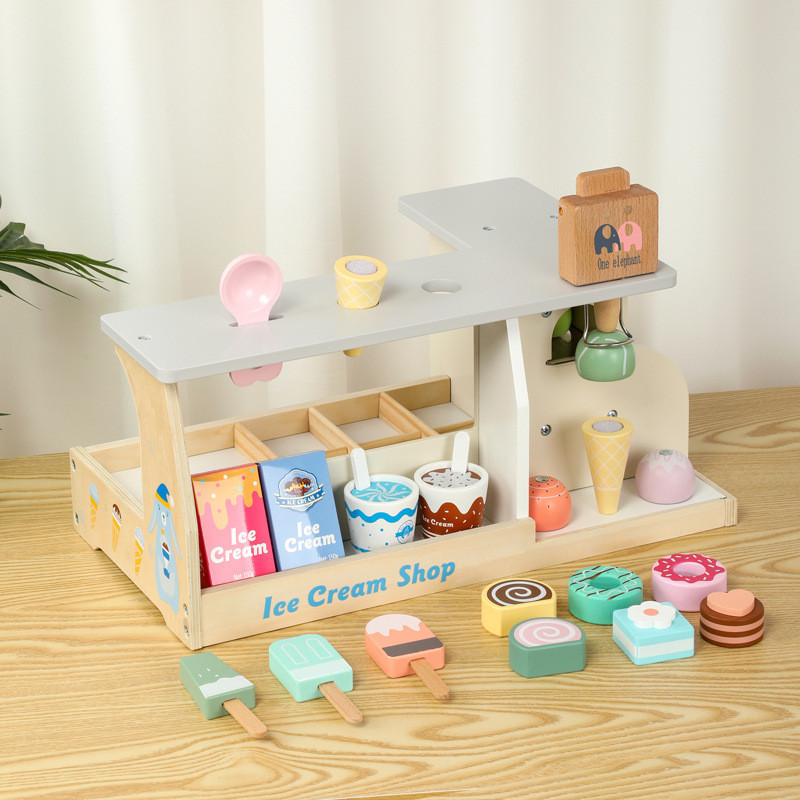 Wooden Children's Early Education Simulation Ice Cream Ice Cream Shop ...