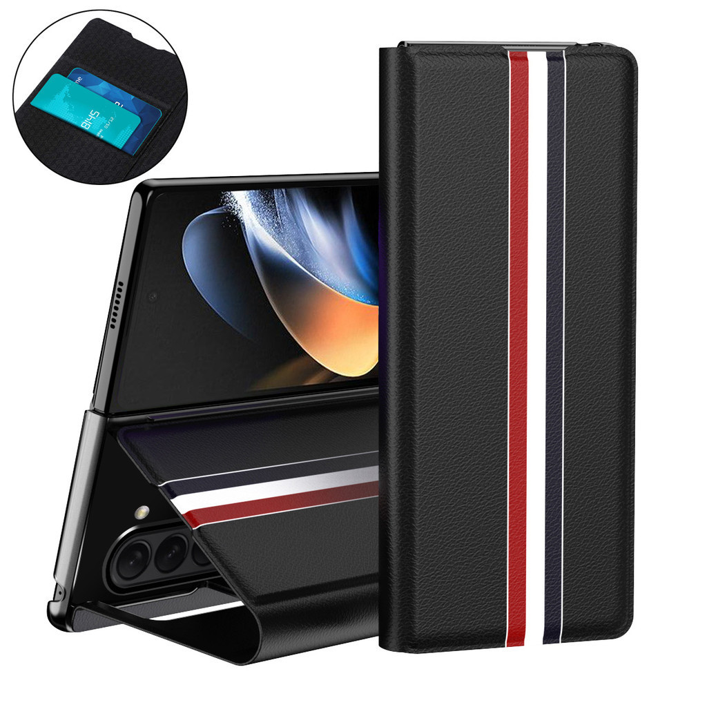 Full Cover Leather Case with Card Slot for Samsung Galaxy Z Fold 6 5 4 ...