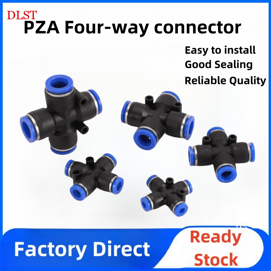 Trachea Quick Plug Four-Way Connector PZA-04 06 08 10 12mm Cross Type ...