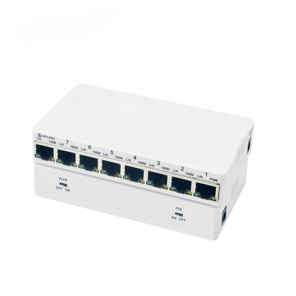 10m 8-Port Reverse POE Switch with PSE and VLAN Button Network Port 1-7 ...