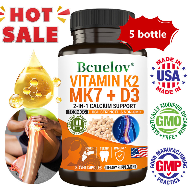 Vitamin D3 & K2 MK-7, High Absorption, Calcium Support, Bone & Immune ...