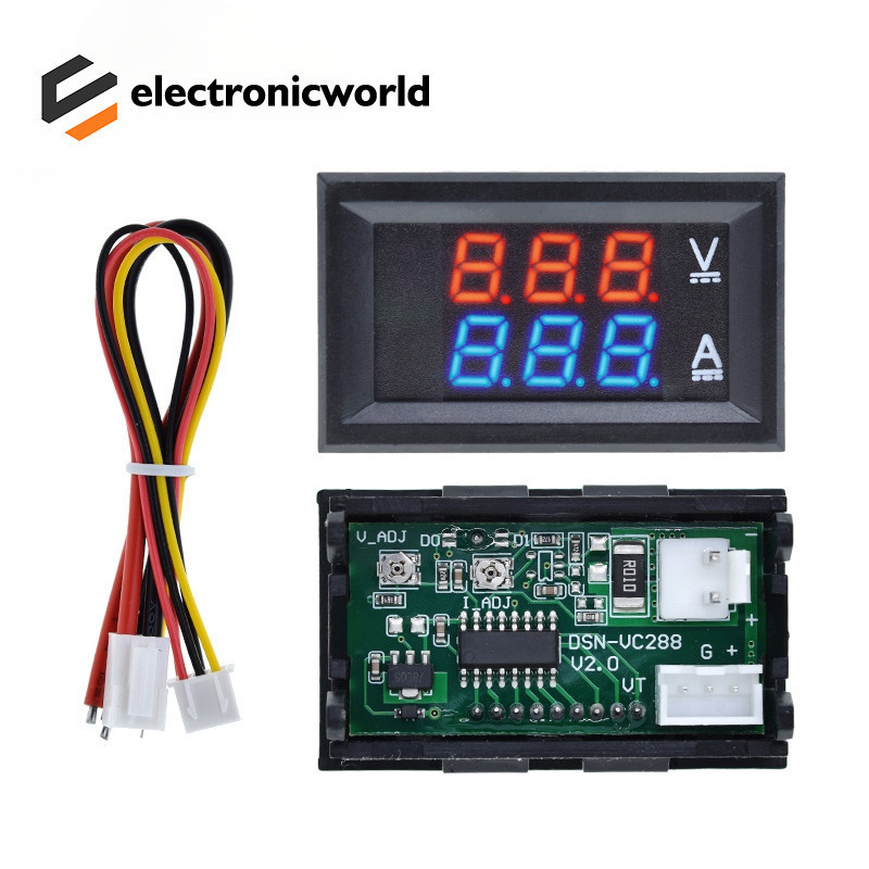 DC 0-100V 10A Digital Voltmeter Ammeter Dual Display Voltage Detector Current Meter Panel Amp ...