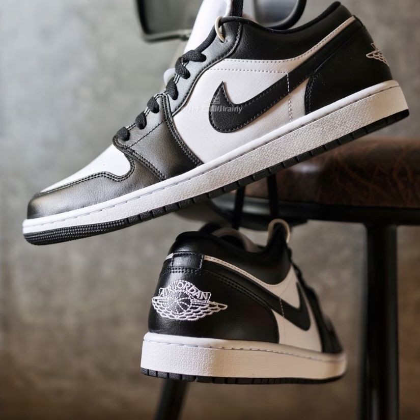 2024 jenis popular Aj1 model panda hitam dan putih kasut lapang kulit ...