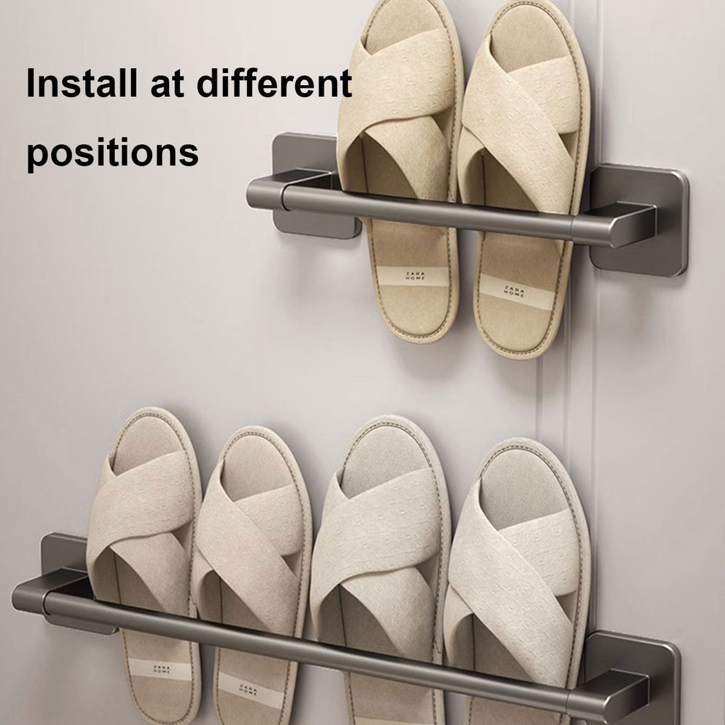 Aluminium Wall Hanging Shoe Rack slipper storage nail free shoe rack ...