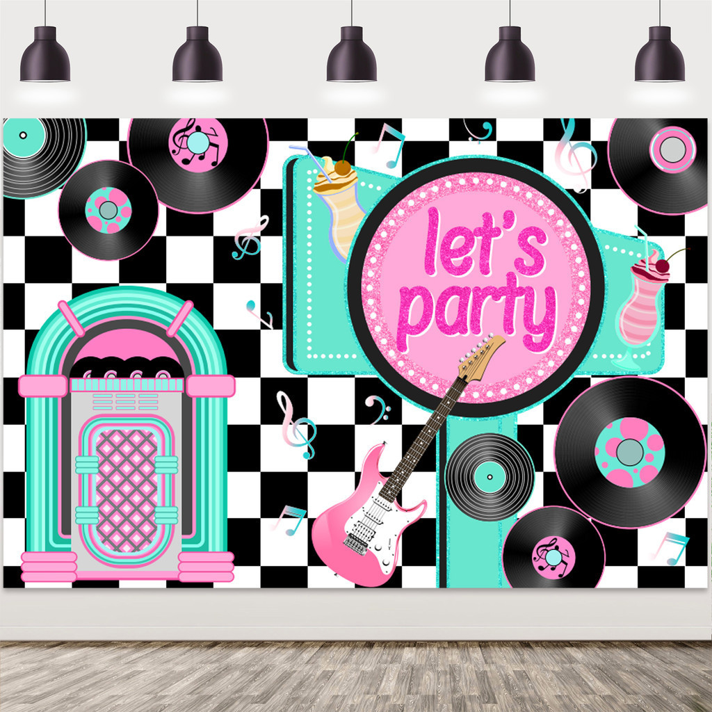 Cheereveal Back To 50s Backdrop for Birthday Rock Roll Party, 1950s 50 ...