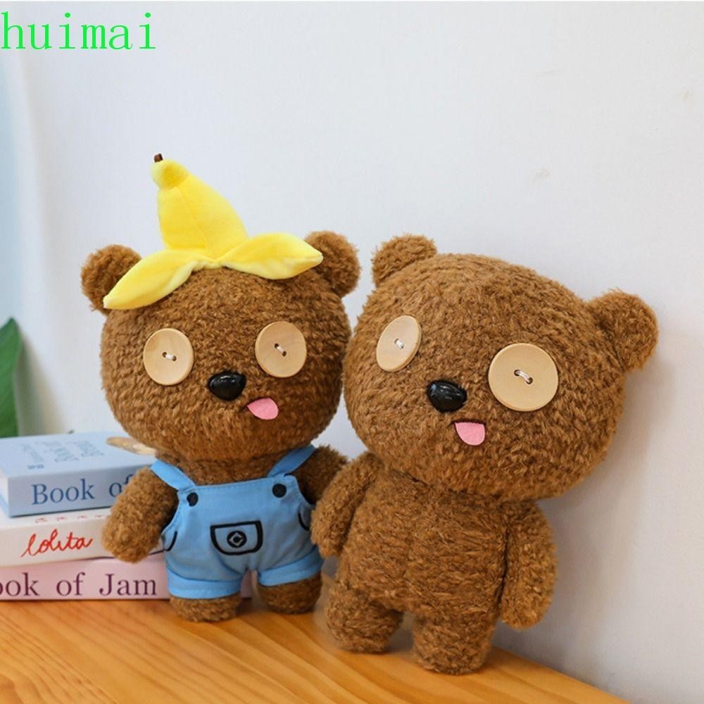 HUIMAI Tim Bear Plush Doll Toy, Banana Fluffy Tim Bear Backpack, Button ...