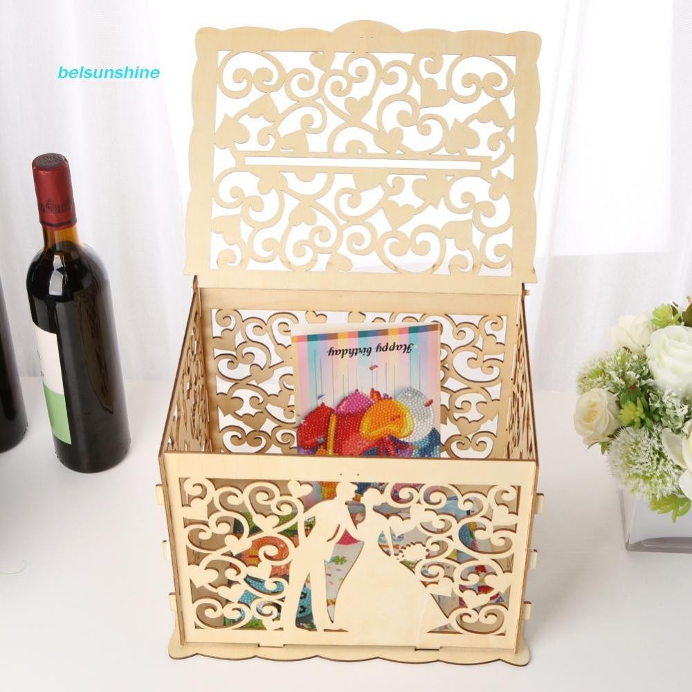Envelop Gift Card Shadow Box Wedding Card Box with Lock with Sign Gift ...