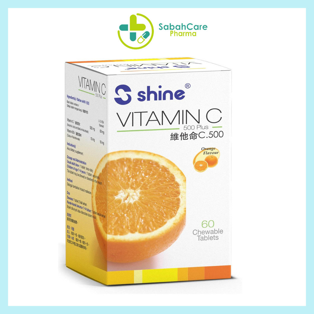 SABAHCARE YSP SHINE VITAMIN C 500MG PLUS CHEWABLE TABLET 60'S EXP DATE ...