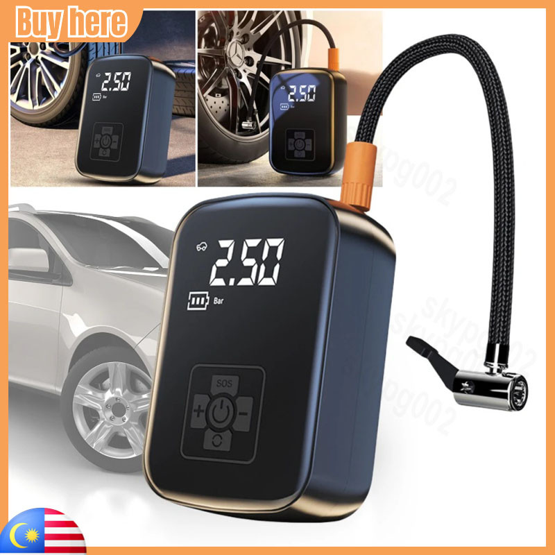 🔥Portable Air Pump Tyre pam tayar kereta motor Car/Motorcycle/Bicycle ...