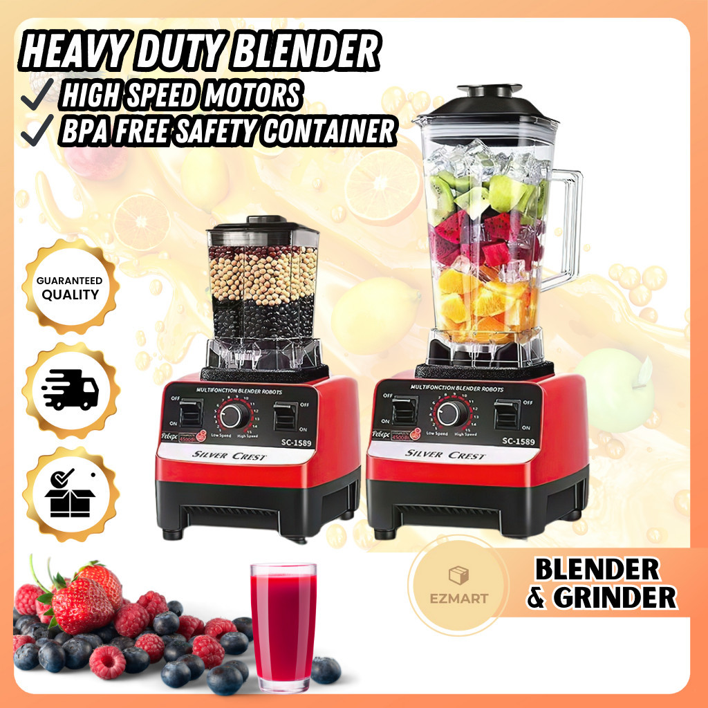 2 IN 1 Heavy Duty Blender 3L 4500W Blender And Grinder Pengisar Tugas ...