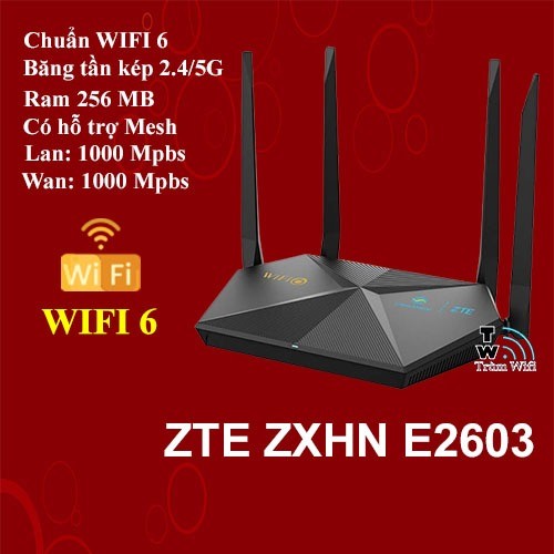 [ English ] ZTE E2615 / E2603 / E1600 zxhn E2603 wifi Router,wifi 6,ax1800 wifi dual band (Used ...