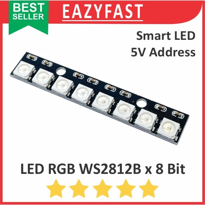 MATA Smd RGB LED Strip Module WS2812B 8 Bit Channel Eyes x8 Ch Chanel ...