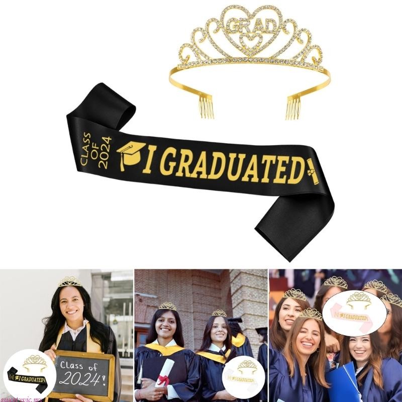 sweety Graduation Honor Stole Rhinestone Graduation Crown Graduation ...