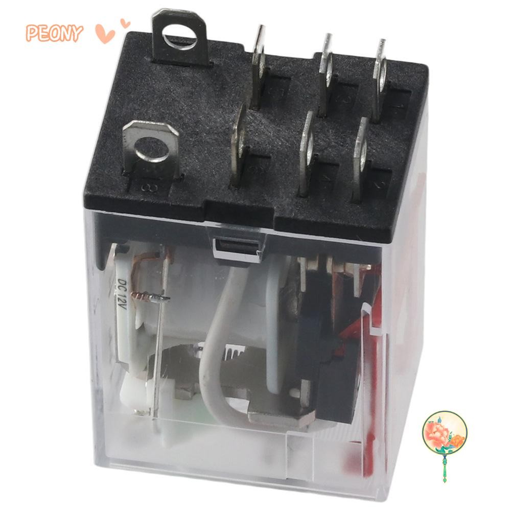 PEONY-HOME Electromagnetic Power Relay, 12V DC 8-Pin 10 AMP, Durable Relay Coil with Socket Base ...