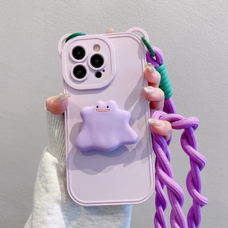 Nice Purple Popsocket Monster Holder Soft Phone Case HP iP iPhone 11 12 ...