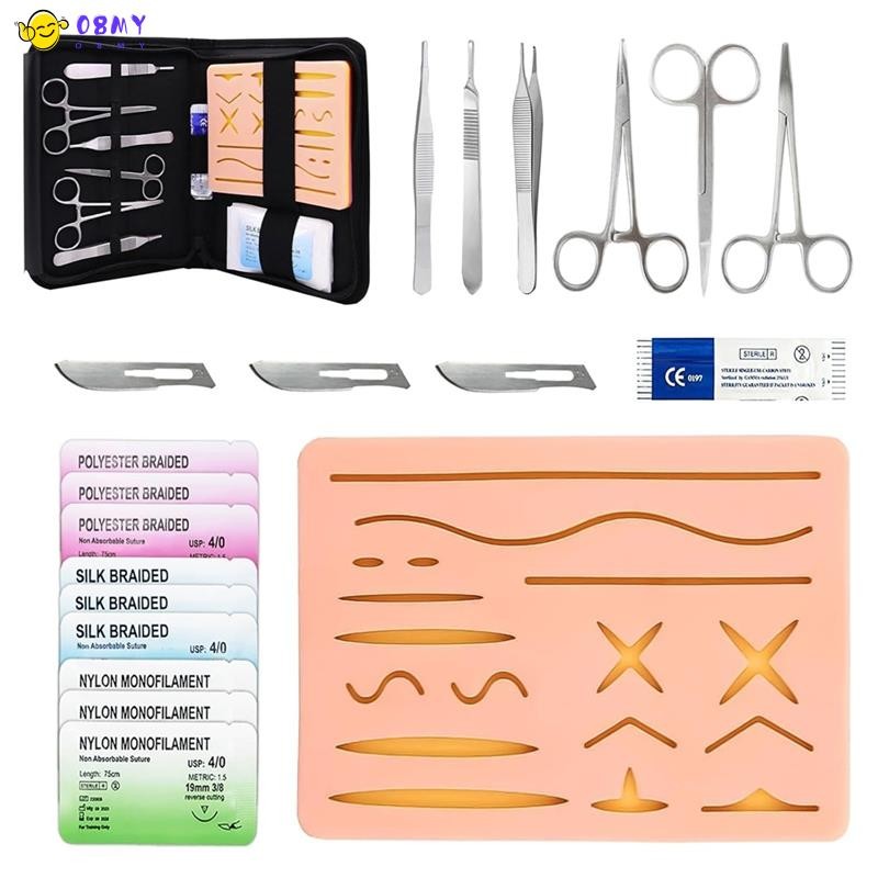 Medical Student Suture Practice Kit - Silicone Suture Pads 17 Pre-Cut ...