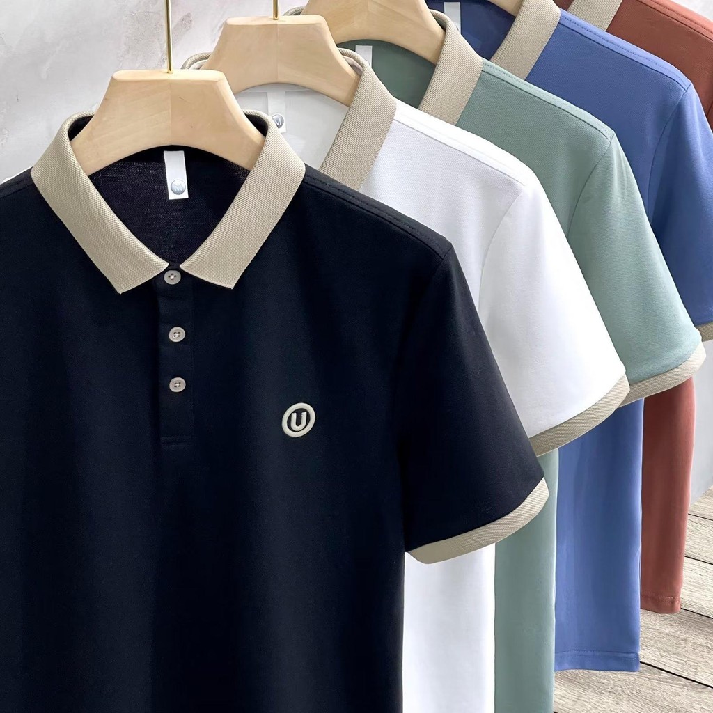 Korean Style Embroidery Polo Shirt For Men's Summer Casual Fahion ...