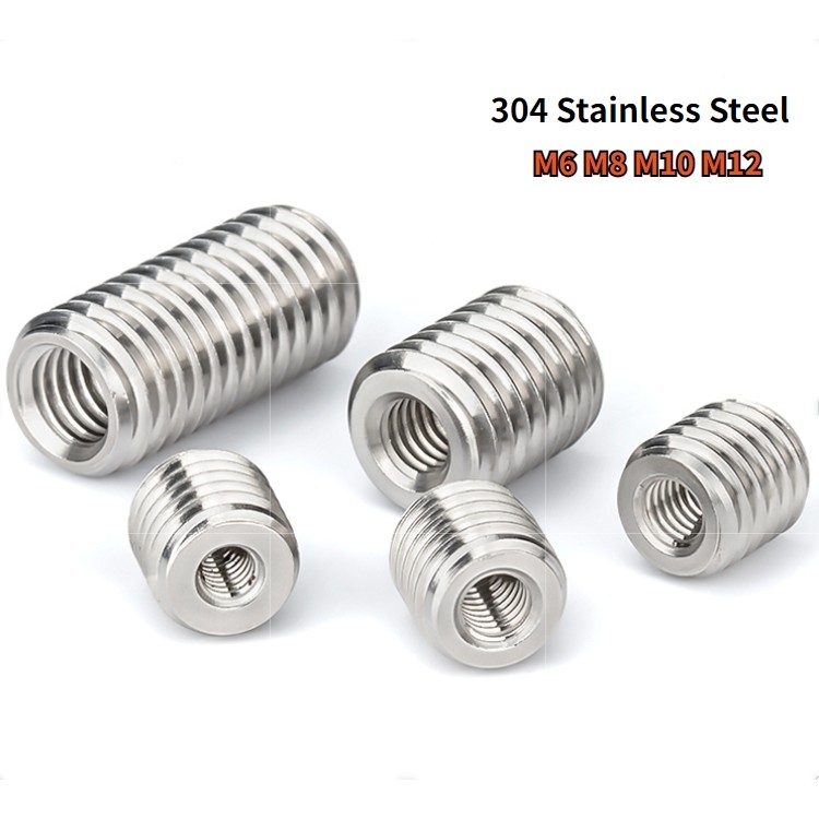 M6 M8 M10 M12 304 Stainless Steel Internal And External Nut Thread ...