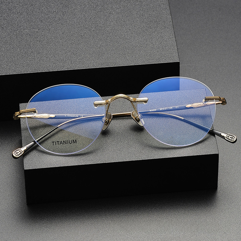 Frameless Pure Titanium Optical Glasses Frame Small Frame Eyewear Men ...