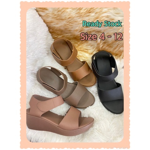 JY6 Prettyfeet JIYA Wedges Sandal Perempuan Plus Size - Women Sandal (Ready Stock) | Shopee Malaysia