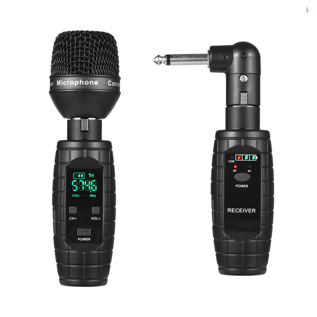 Wireless Transmitter and Receiver UHF Wireless Guitar Transmitter ...