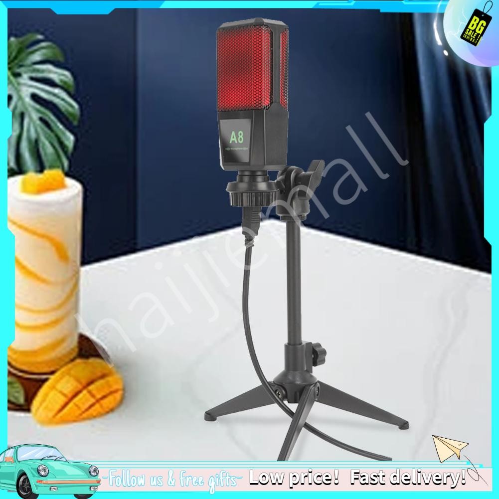 Haijiemall Live Streaming USB Microphone Plug and Play Condenser Noise ...