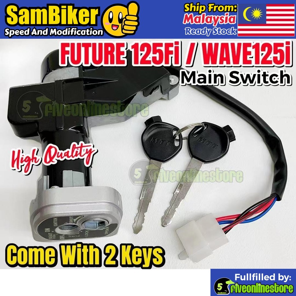 Honda Future125i Wave125i (New) Main Switch & Seat Lock Key Set A Class ...